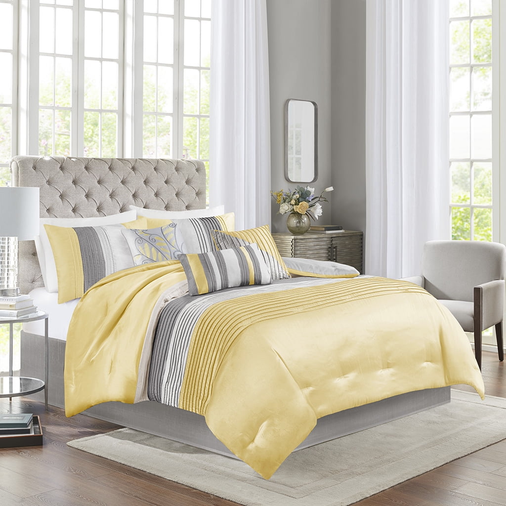 Madison Park King Amherst 7-Piece Comforter Set, Yellow - Walmart.com