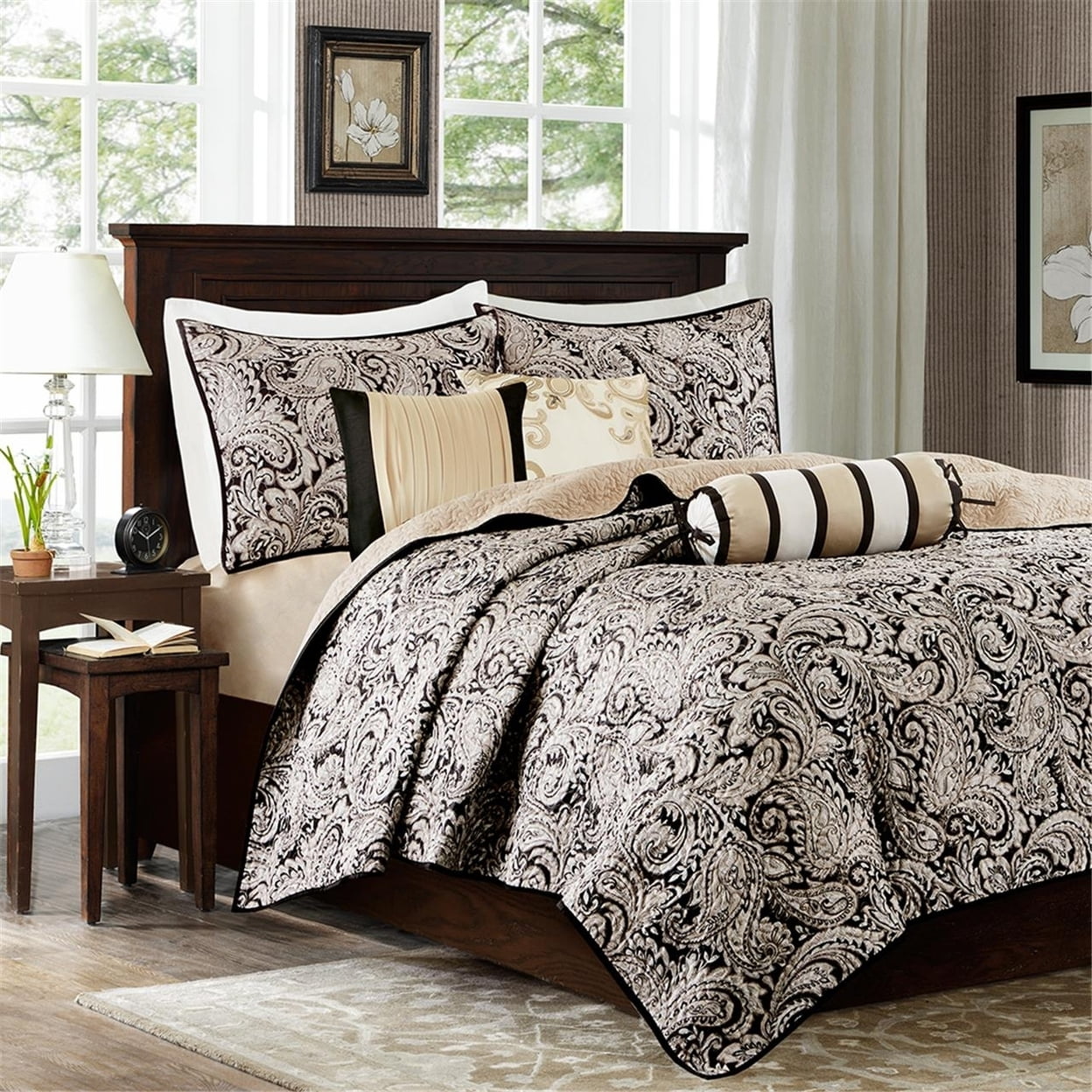 Madison Park King/Cal King Aubrey 6-Piece Jacquard Quilt Set with Throw ...