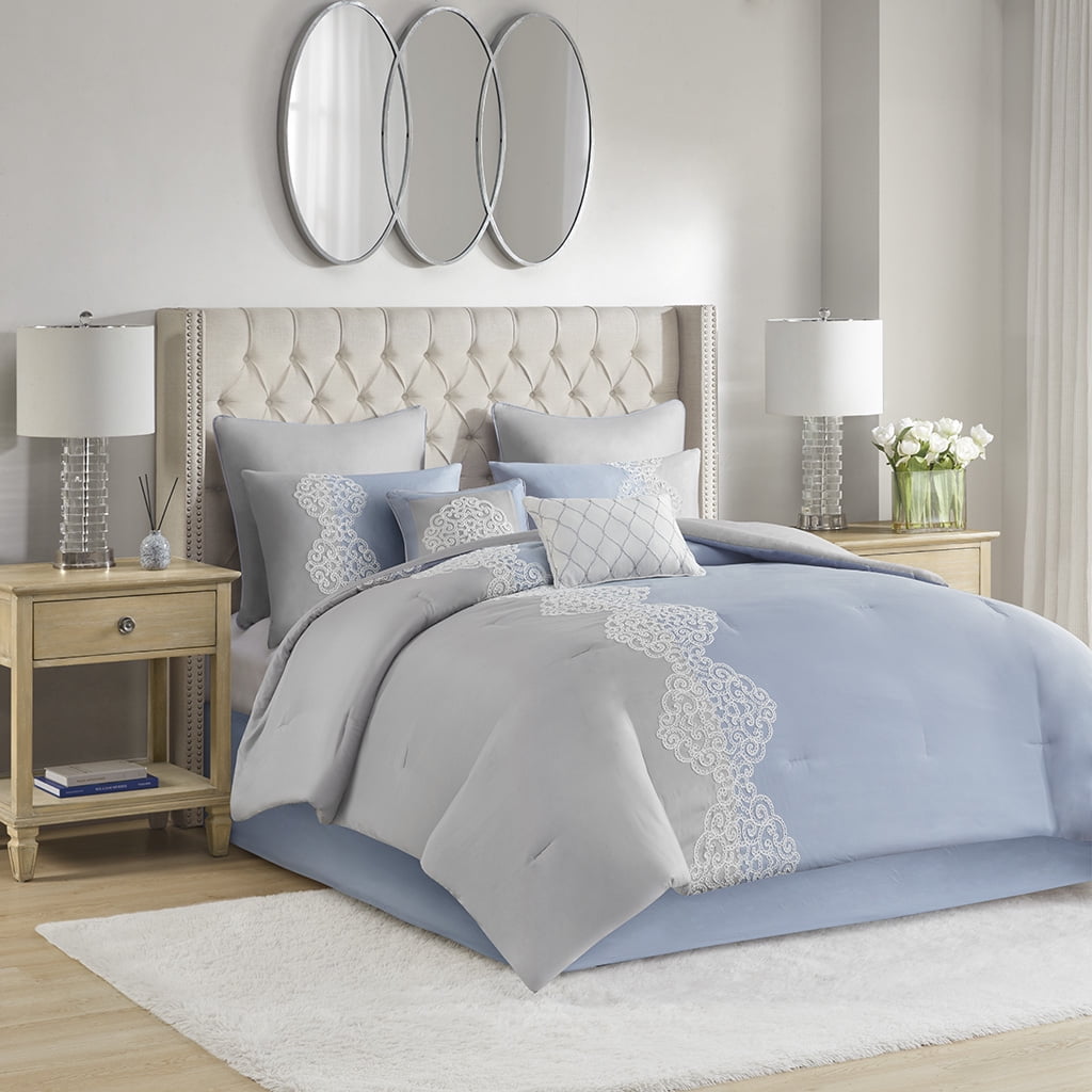 Madison Park King Panache 8-Piece Embroidered Microfiber Comforter Set ...
