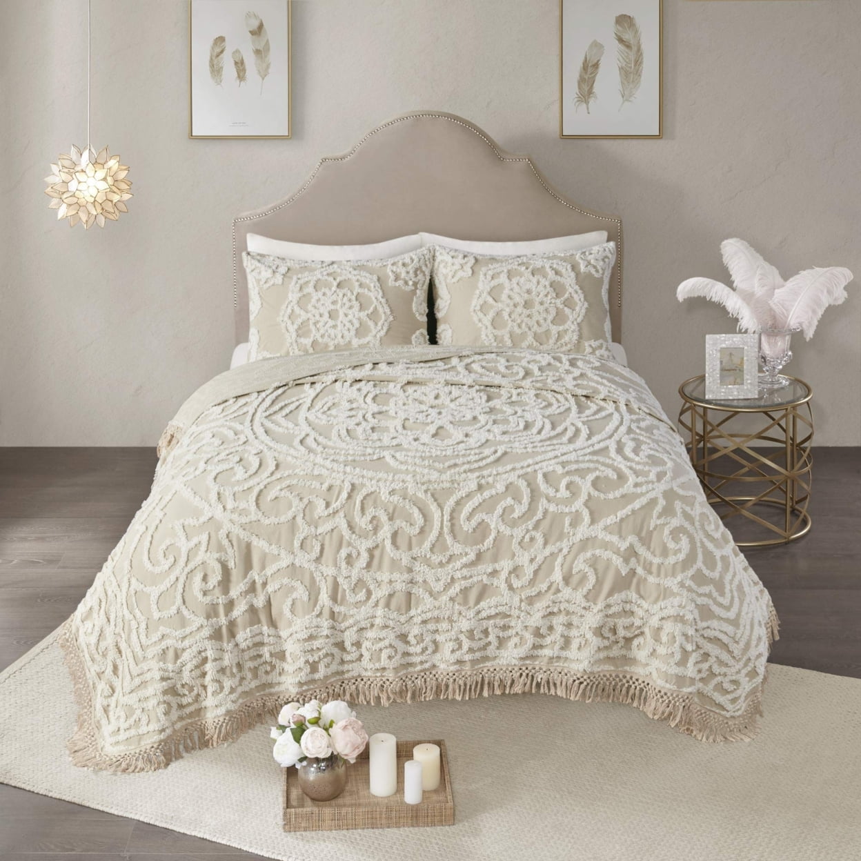 Madison Park Laetitia Chenille Tufted 100% Cotton Quilt Cozy Bedspread ...