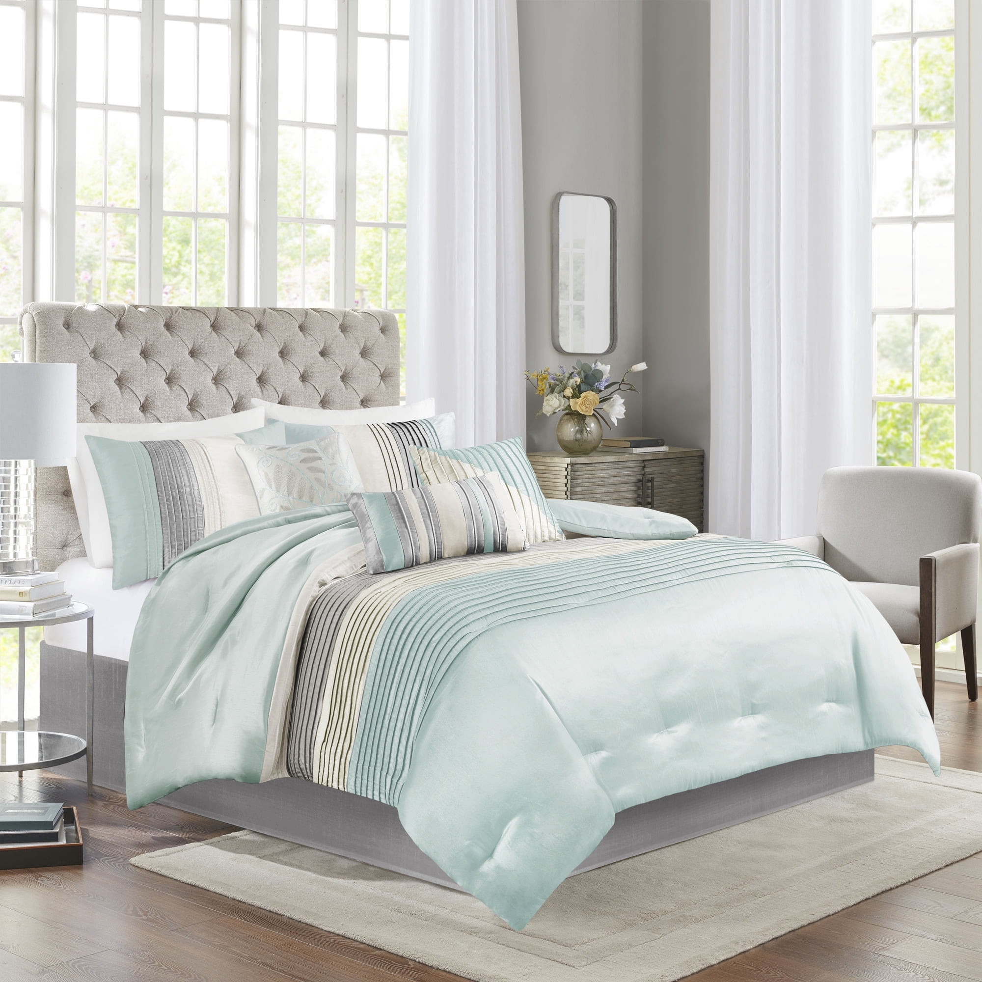 Madison Park Pintuck Comforter Set, Cal King, Elegant All Season ...