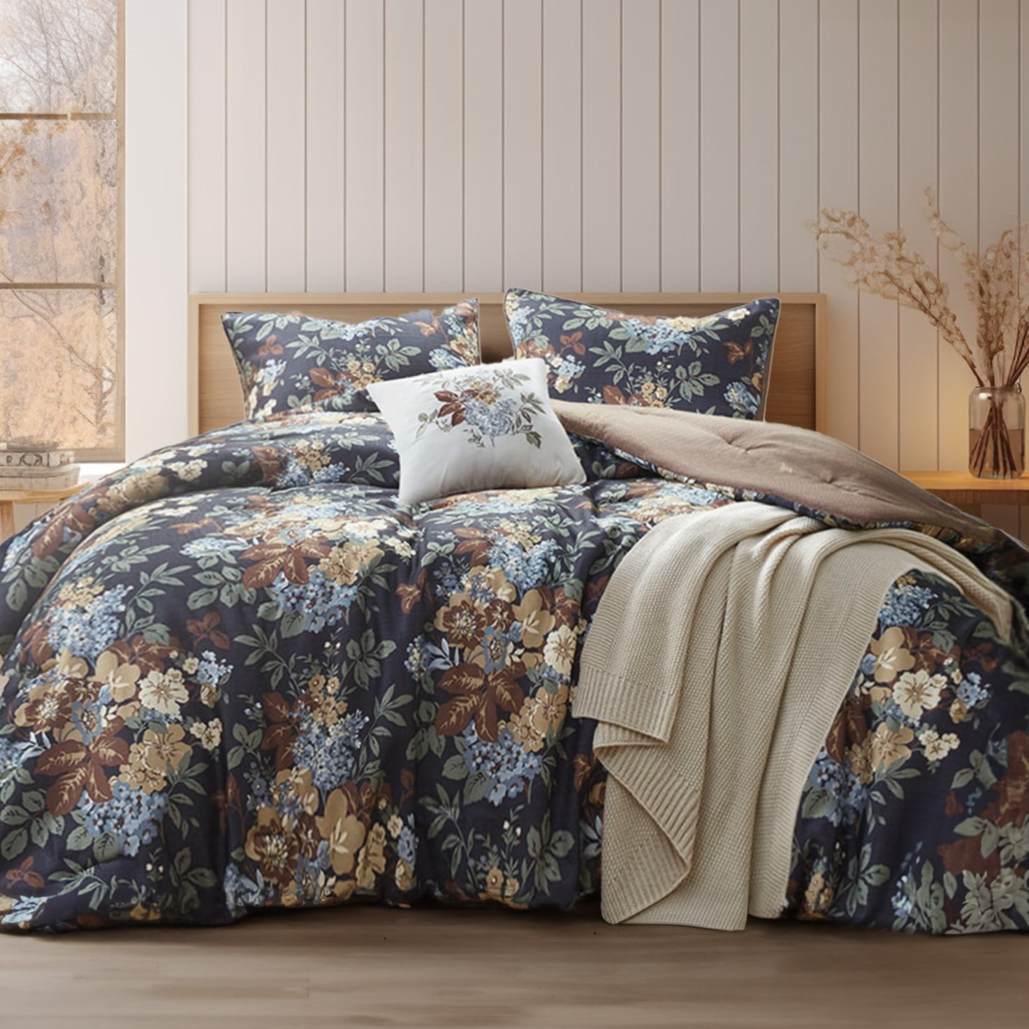 Madison Park King/Cal King Comforter Set, 4-Piece Floral Print All ...