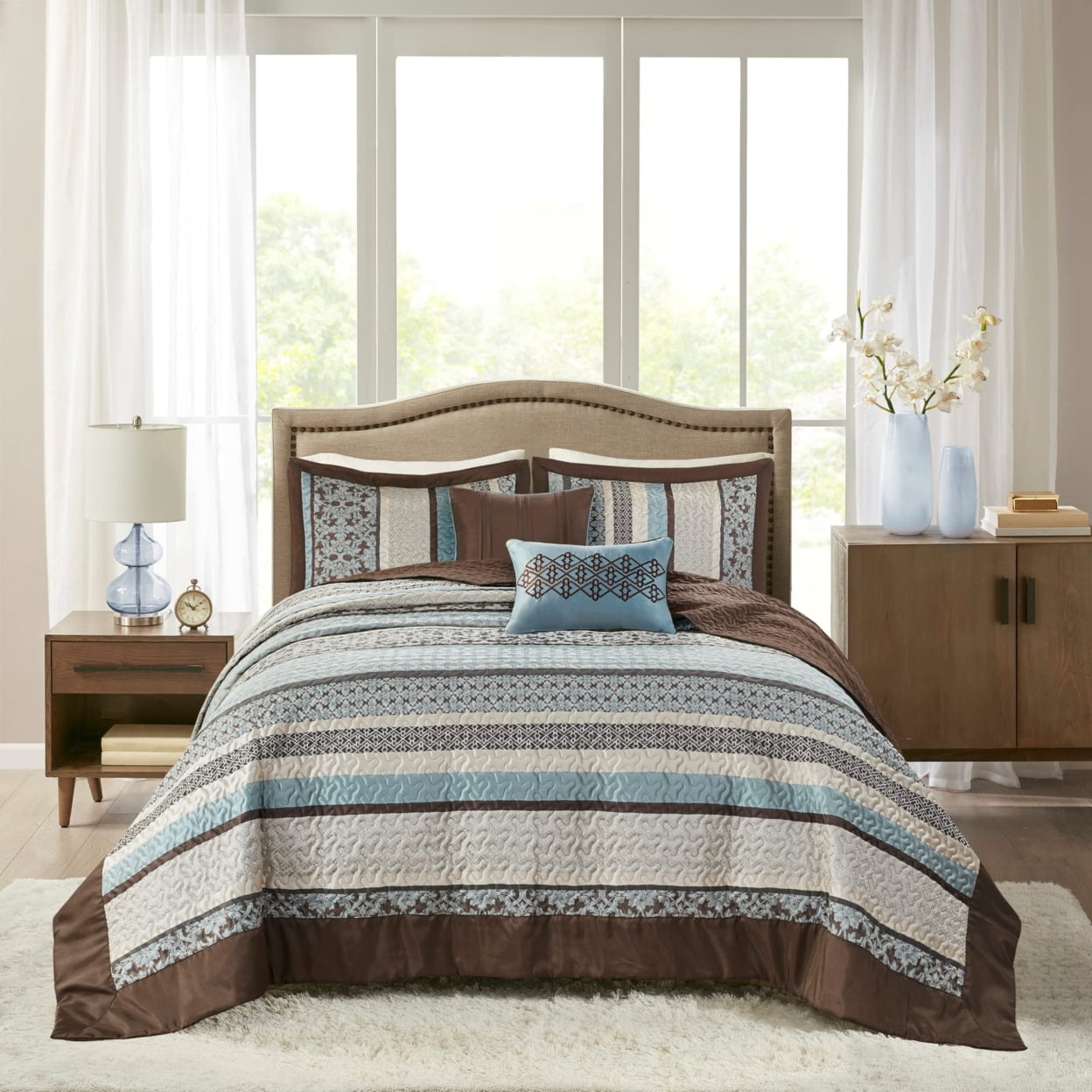 Madison Park Princeton 5-Piece Cotton Reversible Jacquard Bedspread Set ...