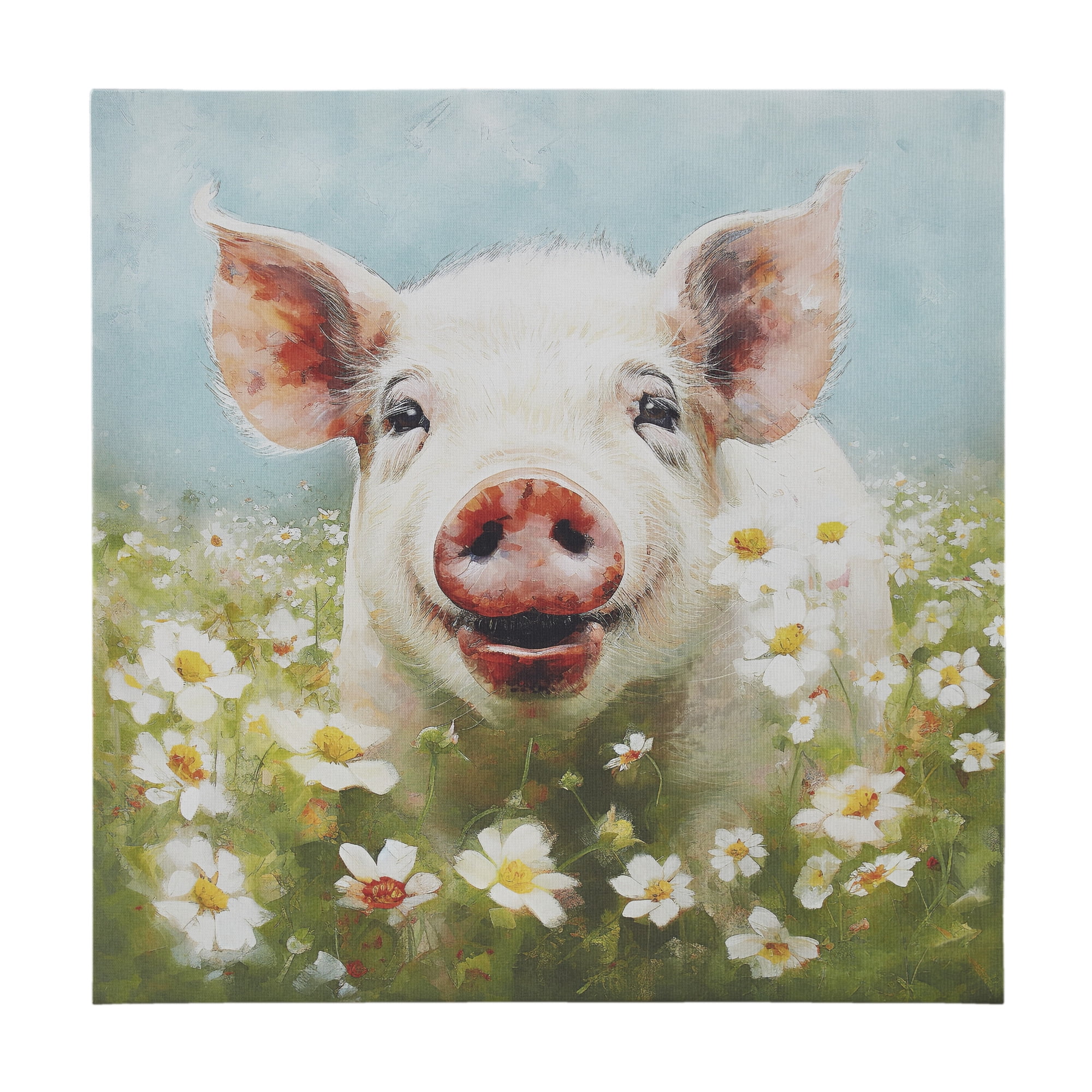 Madison Park Sunshine Animals Farmhouse Style Pig Printed on Canvas ...