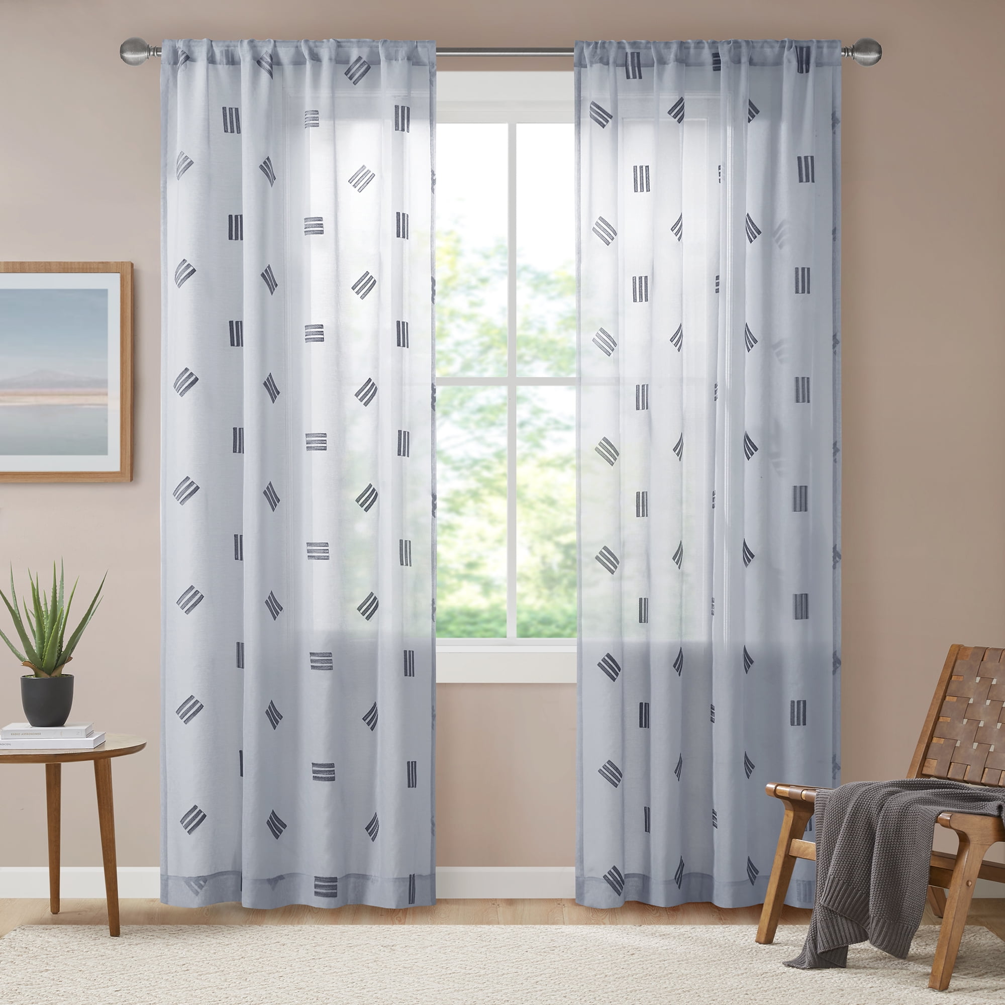Madison Park Grey Single Window Panel 50x95 for Teens Bedroom Modern ...