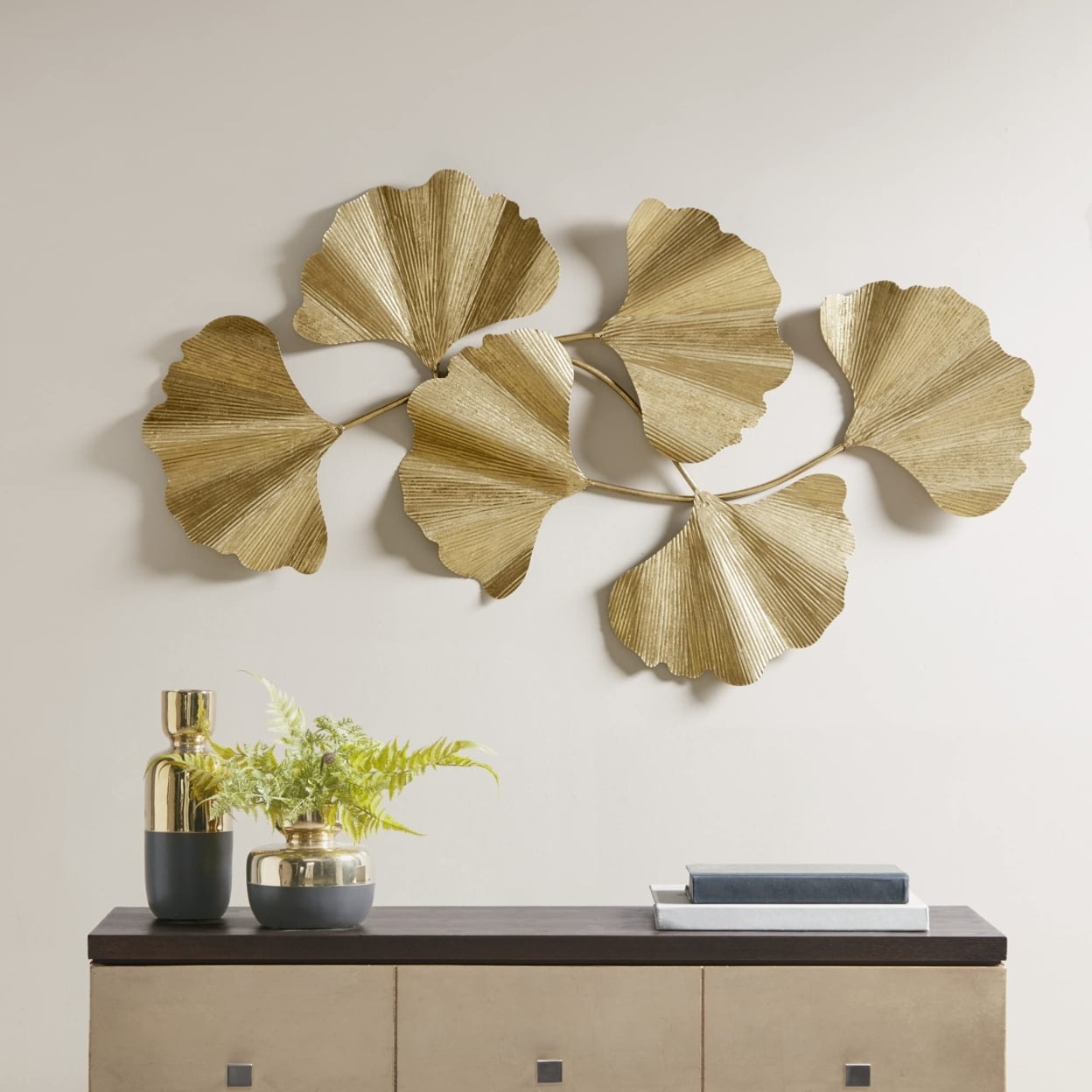 Madison Park Transitional Ginkgo Wall Decor with Gold Finish - Walmart.com