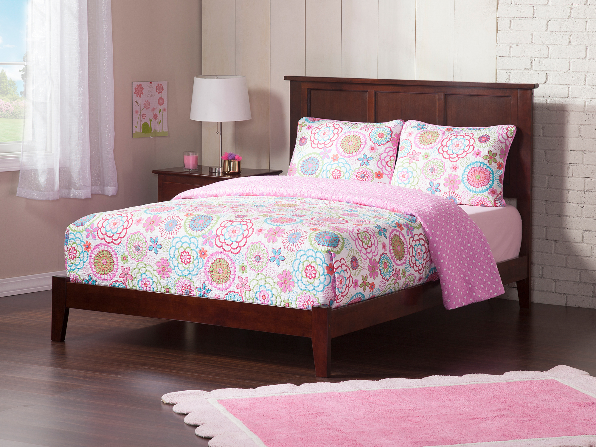 Madison Queen Traditional Bed in Walnut - Walmart.com