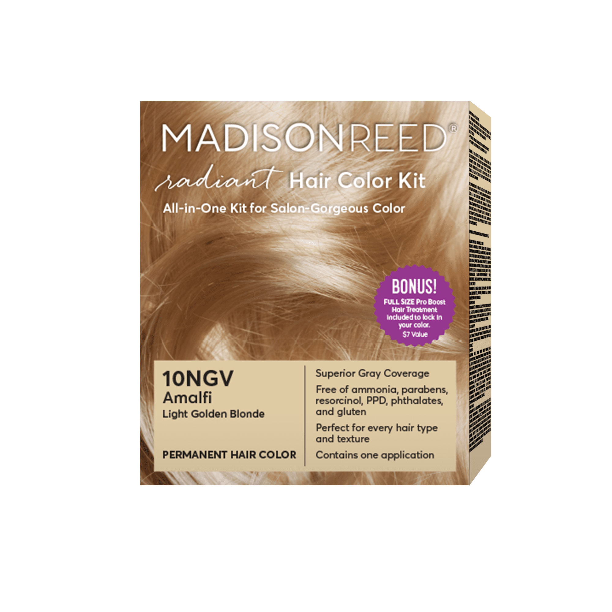Madison Reed Radiant Permanent Hair Color Kit, Amalfi (10NGV), Light ...
