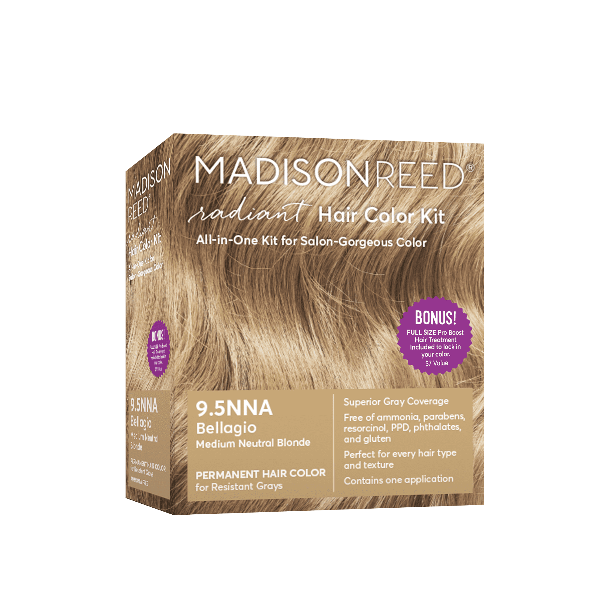 Madison Reed Radiant Permanent Hair Color Kit, Bellagio (9.5NNA ...
