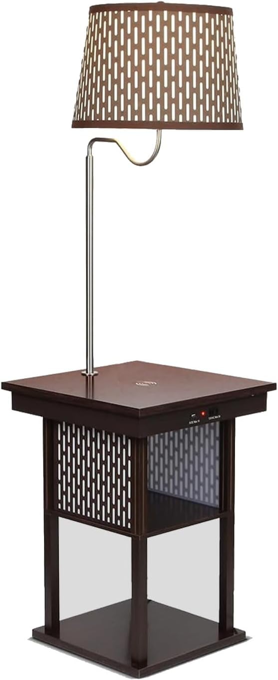 Madison Side Table with Lamp Combo, Desk Lamp with Wireless Charging ...