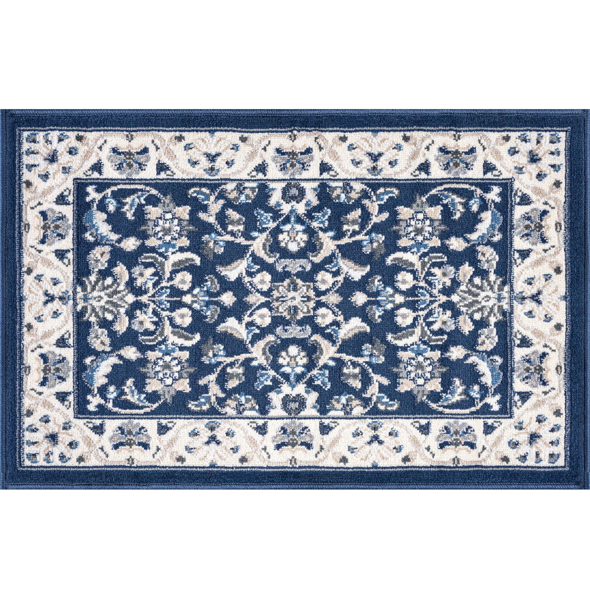 Madison Traditional 2' x 3' Dark Blue Polypropylene Indoor Area Rug ...