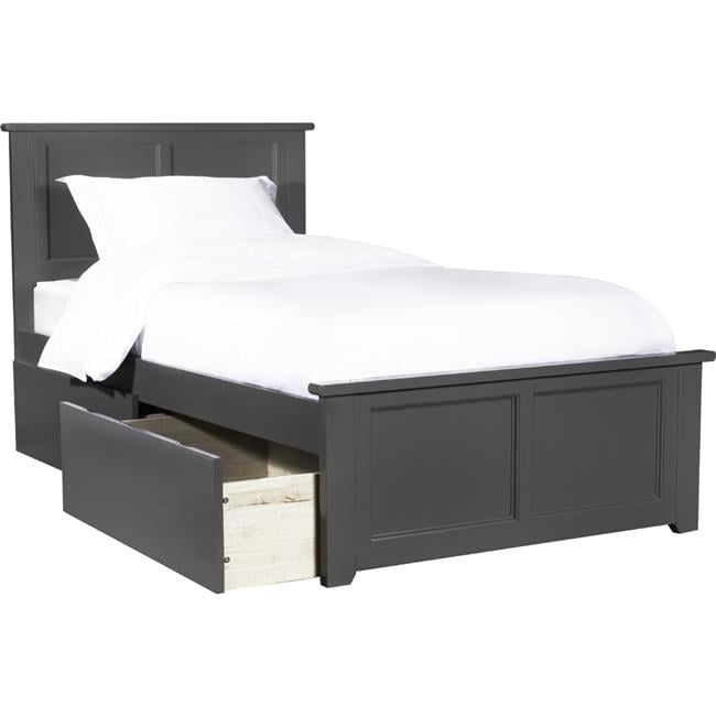 Madison Twin Extra Large Platform Bed with Matching Foot Board with 2 ...