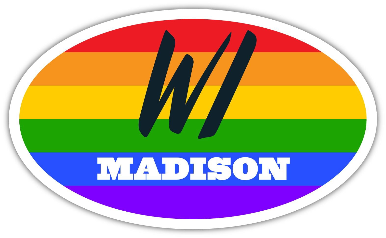 Madison WI Wisconsin Dane County Rainbow Pride Flag 6 Stripes Pride ...