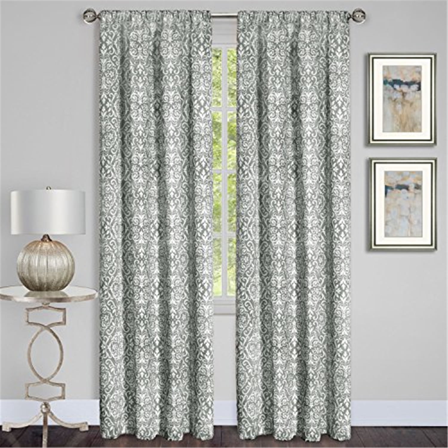 Madison Window Curtain Panel - 54x84 - Silver - Walmart.com