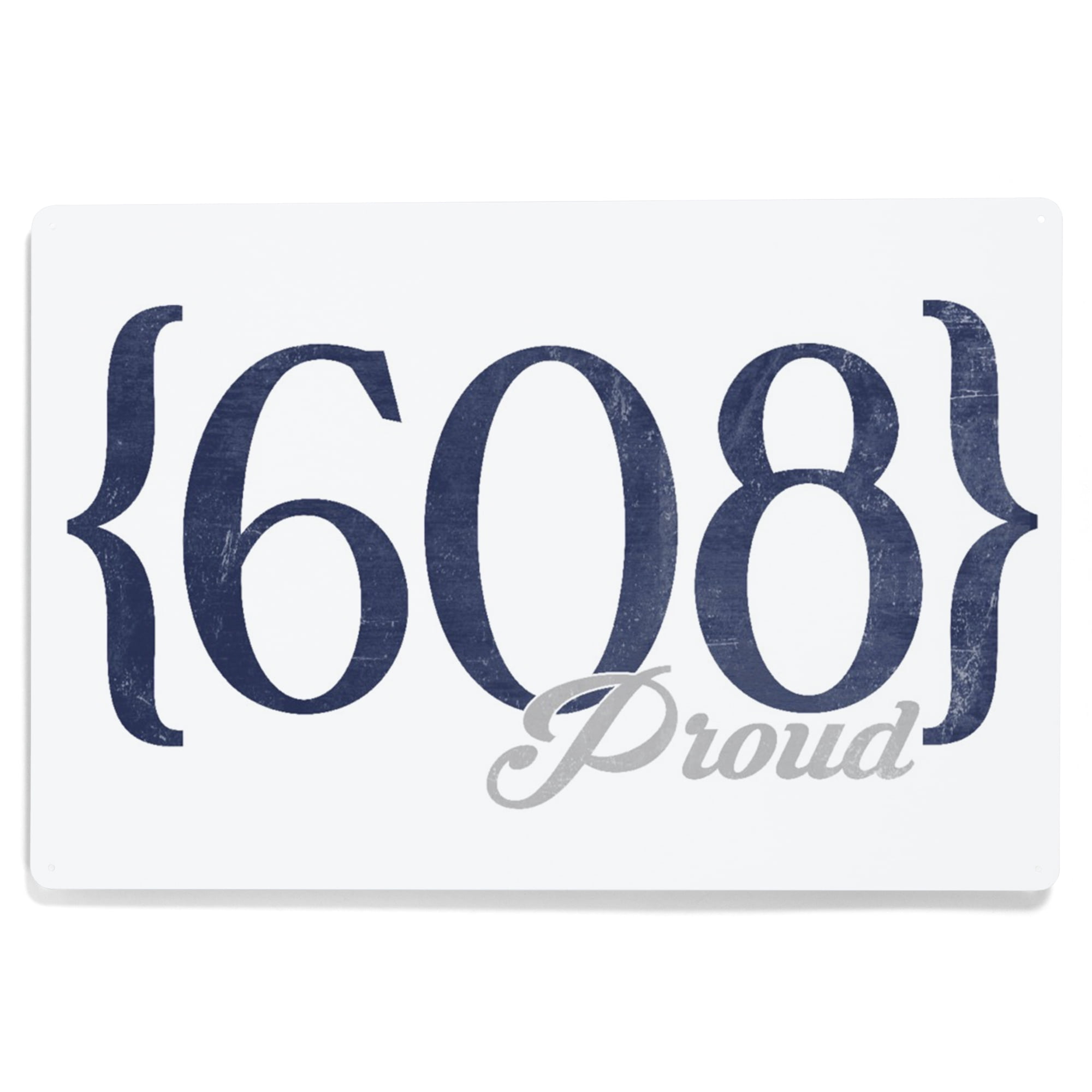 Madison, Wisconsin, 608 Area Code (Blue) (12x18 Aluminum Art, Indoor ...