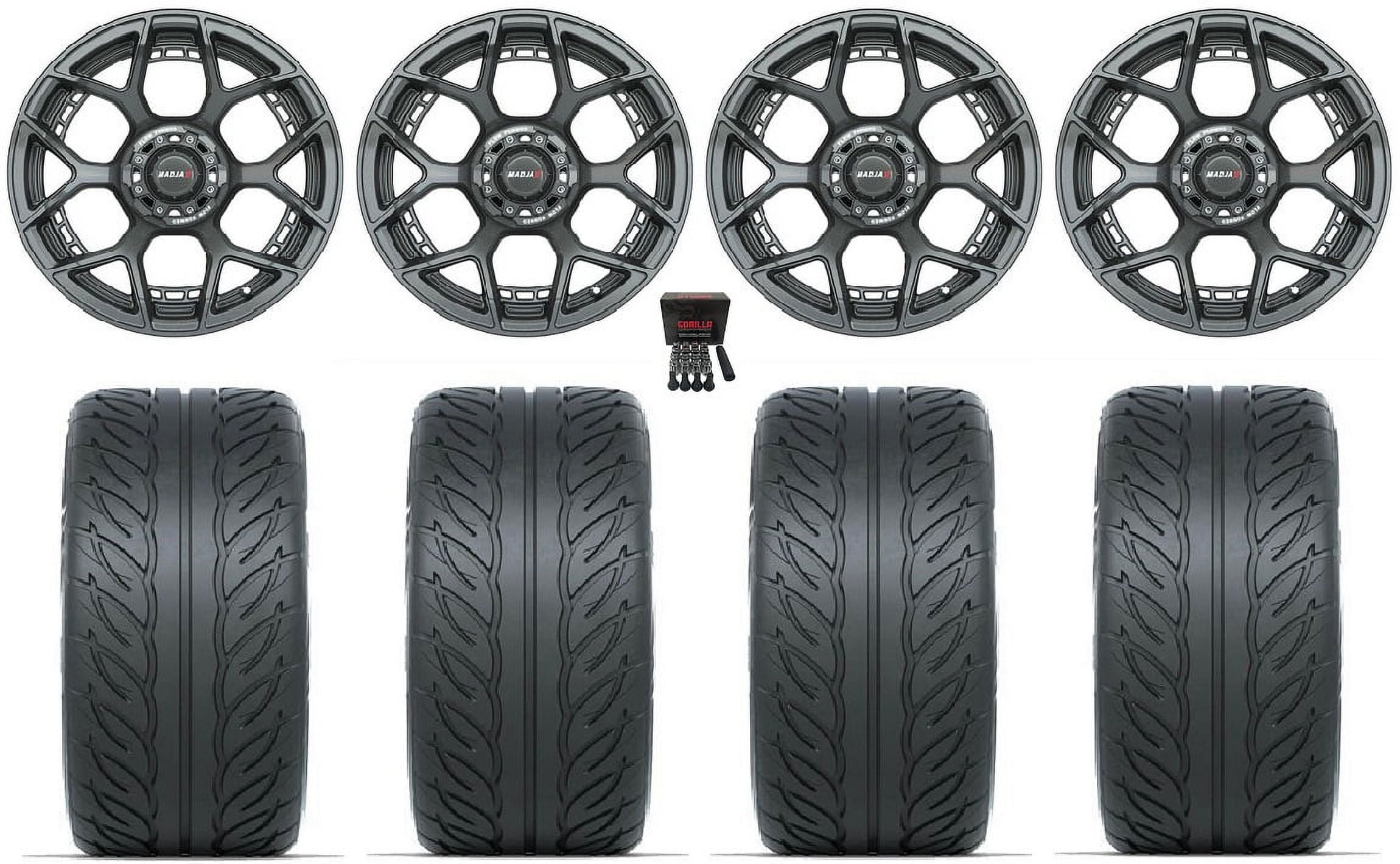 Madjax Evolution 15" Golf Wheels Gm Fusion GTR 215x40-15 Tires E-Z-GO ...