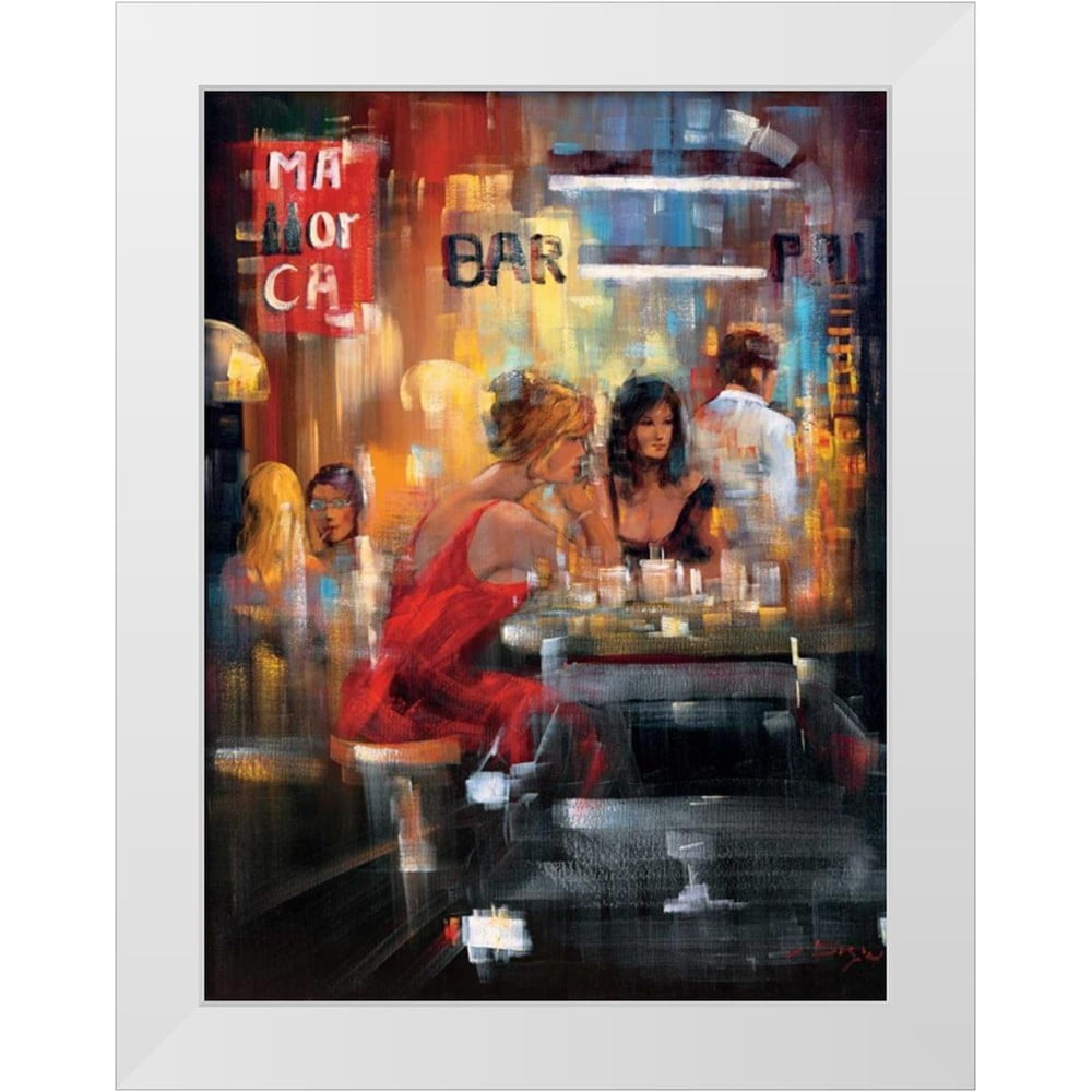 Madjid 19x24 White Modern Wood Framed Museum Art Print Titled - Bar ...
