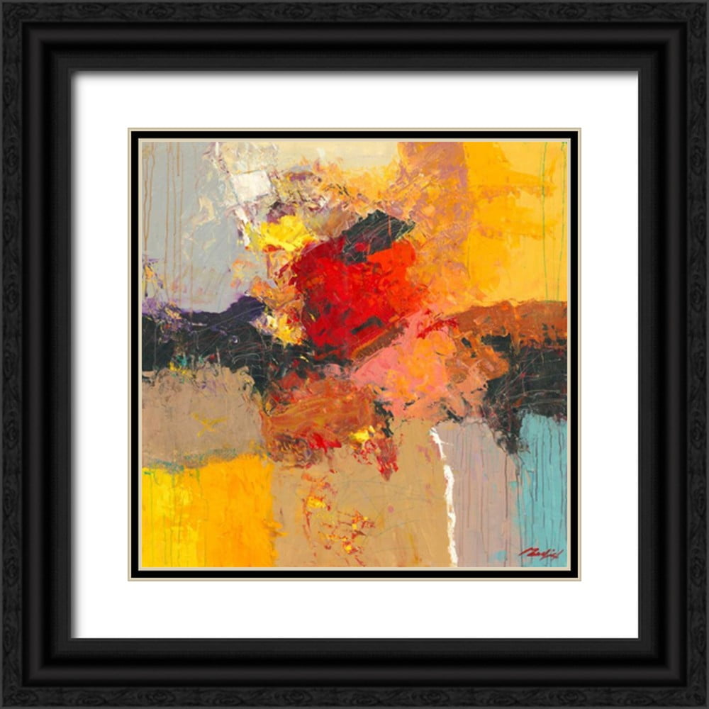 Madjid 20x20 Black Ornate Wood Framed with Double Matting Museum Art ...