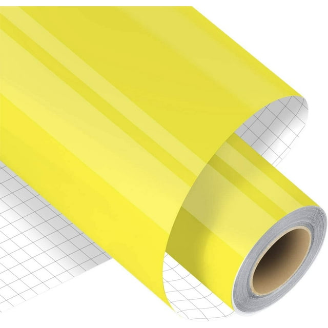 Madlie Light Yellow Permanent Adhesive Vinyl Roll - 12" x 15 FT Premium ...