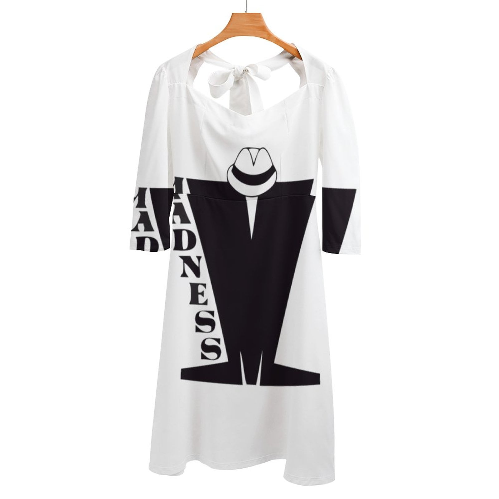 Madness Back Lacing Backless Dress Square Neck Dress Sweetheart Knot ...