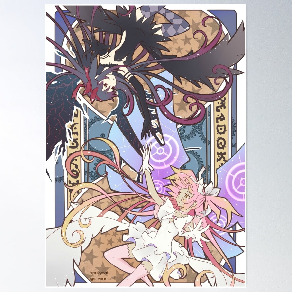 Madoka & Homura Poster Wall Art, Modern Wall Decor For Living Room ...