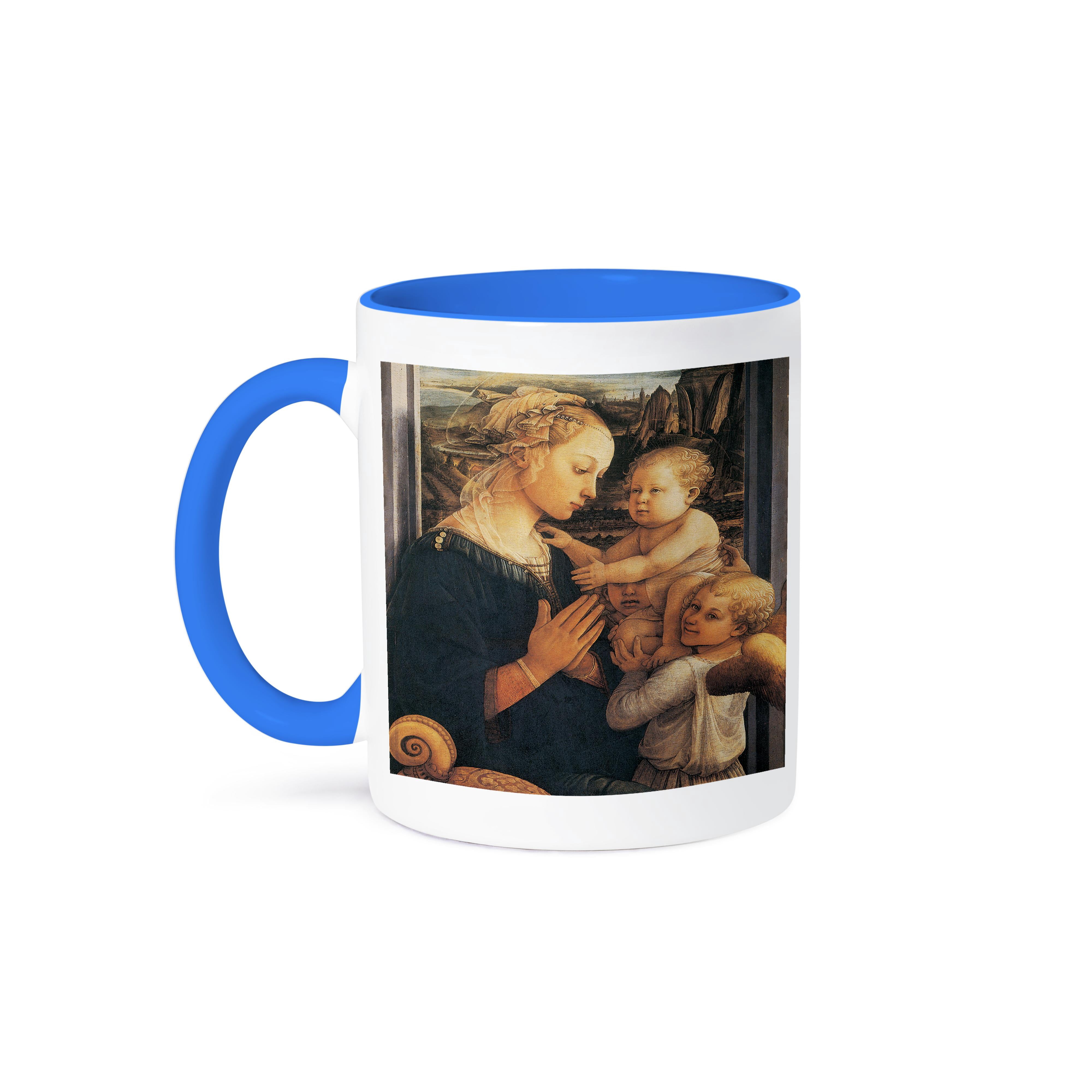 3dRose, Madonna and Child by Fra Filippo Lippi, 15oz Two-Tone Blue Mug ...
