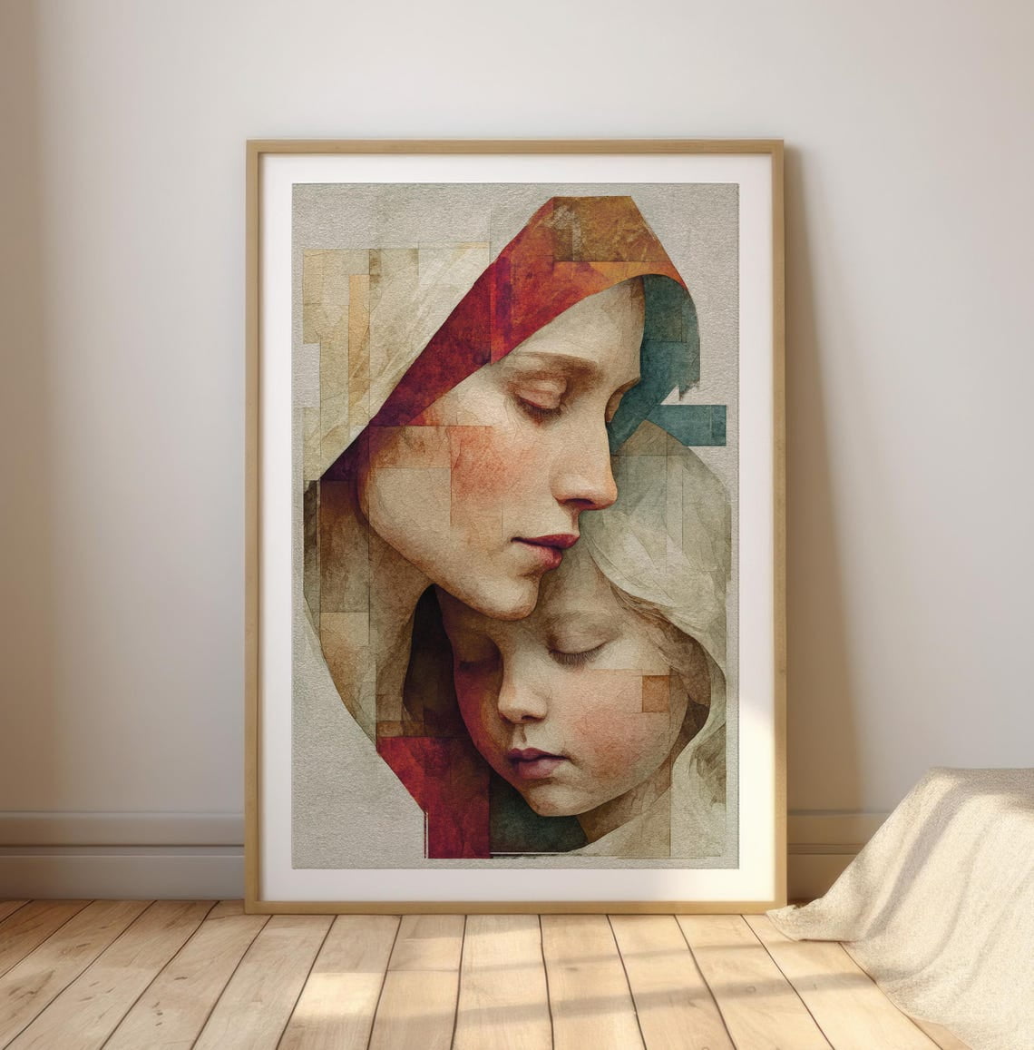 Madonna And Child Watercolor Marian Art Modern Christian Catholic ...