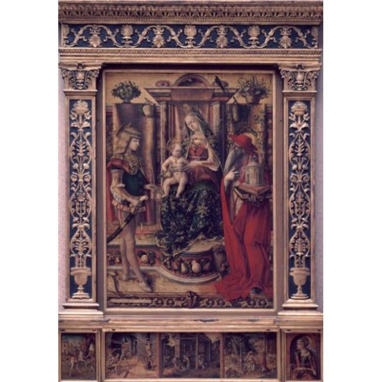 Madonna & Child with St. Jerome & St. Sebastian Carlo Crivelli Ca.1430-1495 Italian Poster Print ...