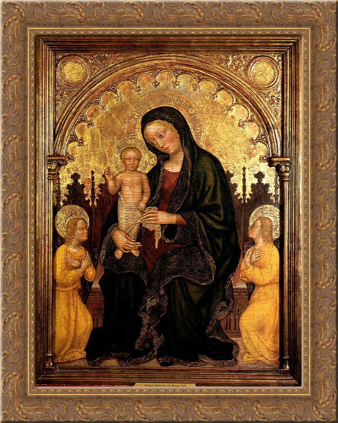 Madonna with Child and Two Angels Gentile da Fabriano 24x20 Gold Ornate ...
