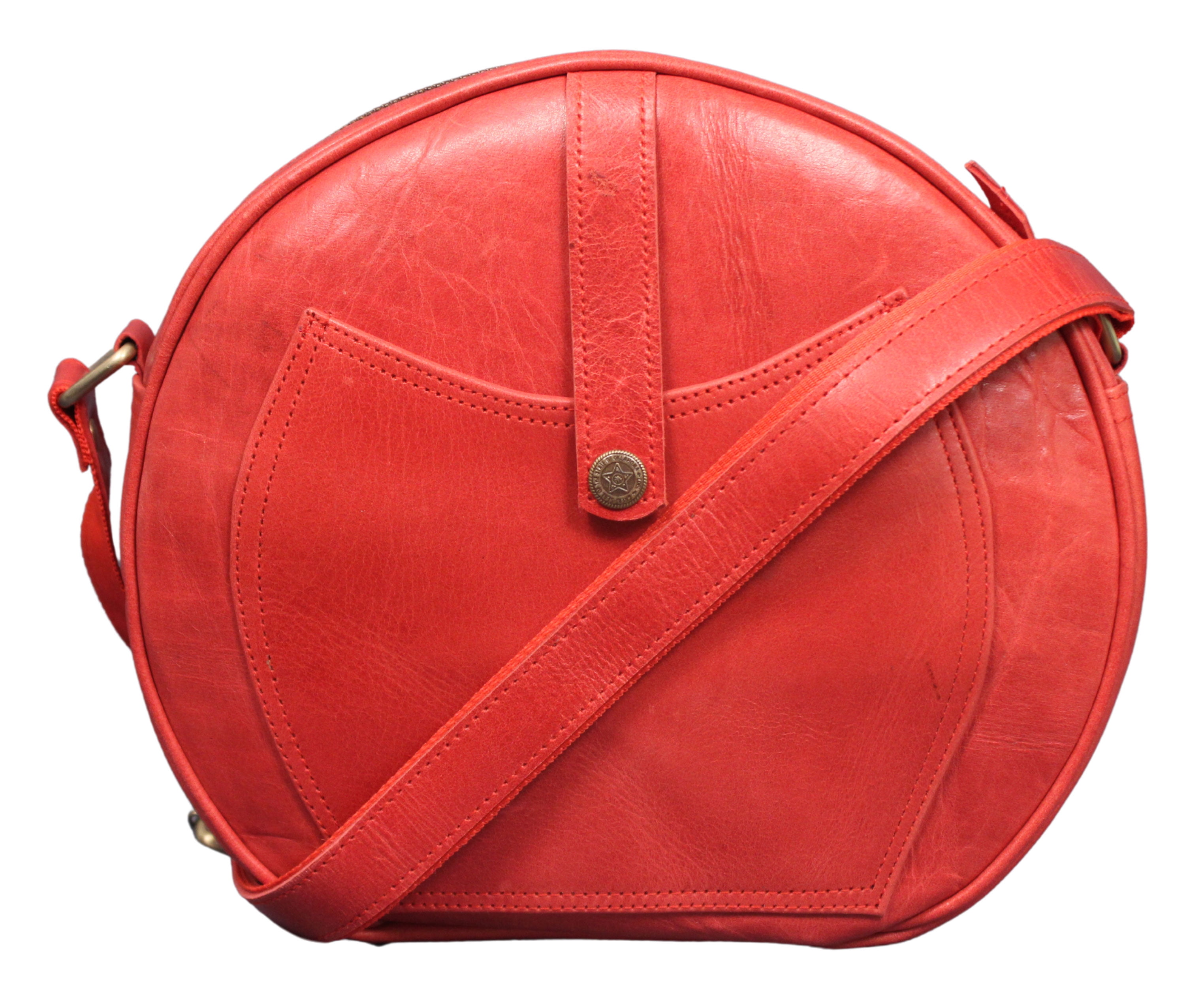 Madosh, Round Genuine Leather Crossbody Bag Girls Side Sling Cross-Over ...