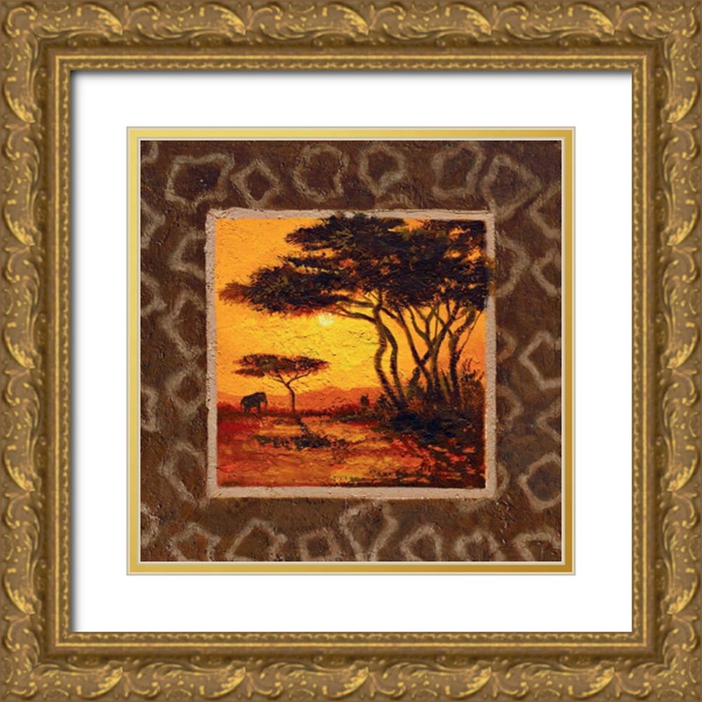 Madou 15x15 Gold Ornate Wood Framed with Double Matting Museum Art ...