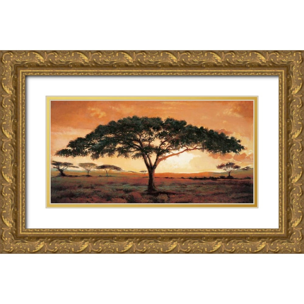 Madou 24x14 Gold Ornate Wood Framed with Double Matting Museum Art ...