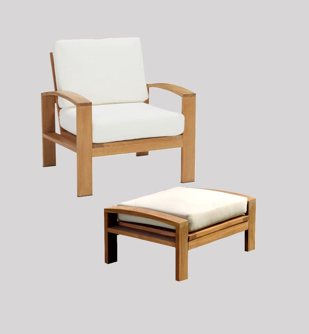 Madras 2 Pc Lounge Chair Set: Lounge Chair & Ottoman With Cushions in ...