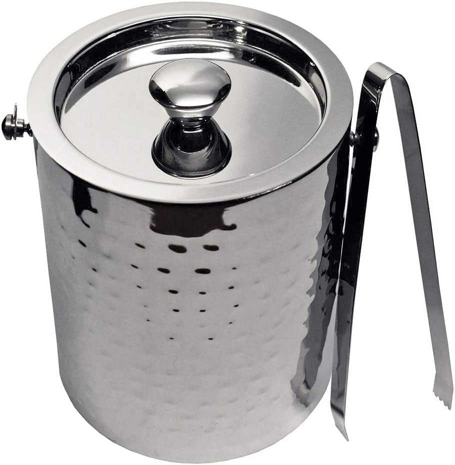 Madrid Collection Luxury Ice Bucket and Tong Set - Elegant Stainless ...
