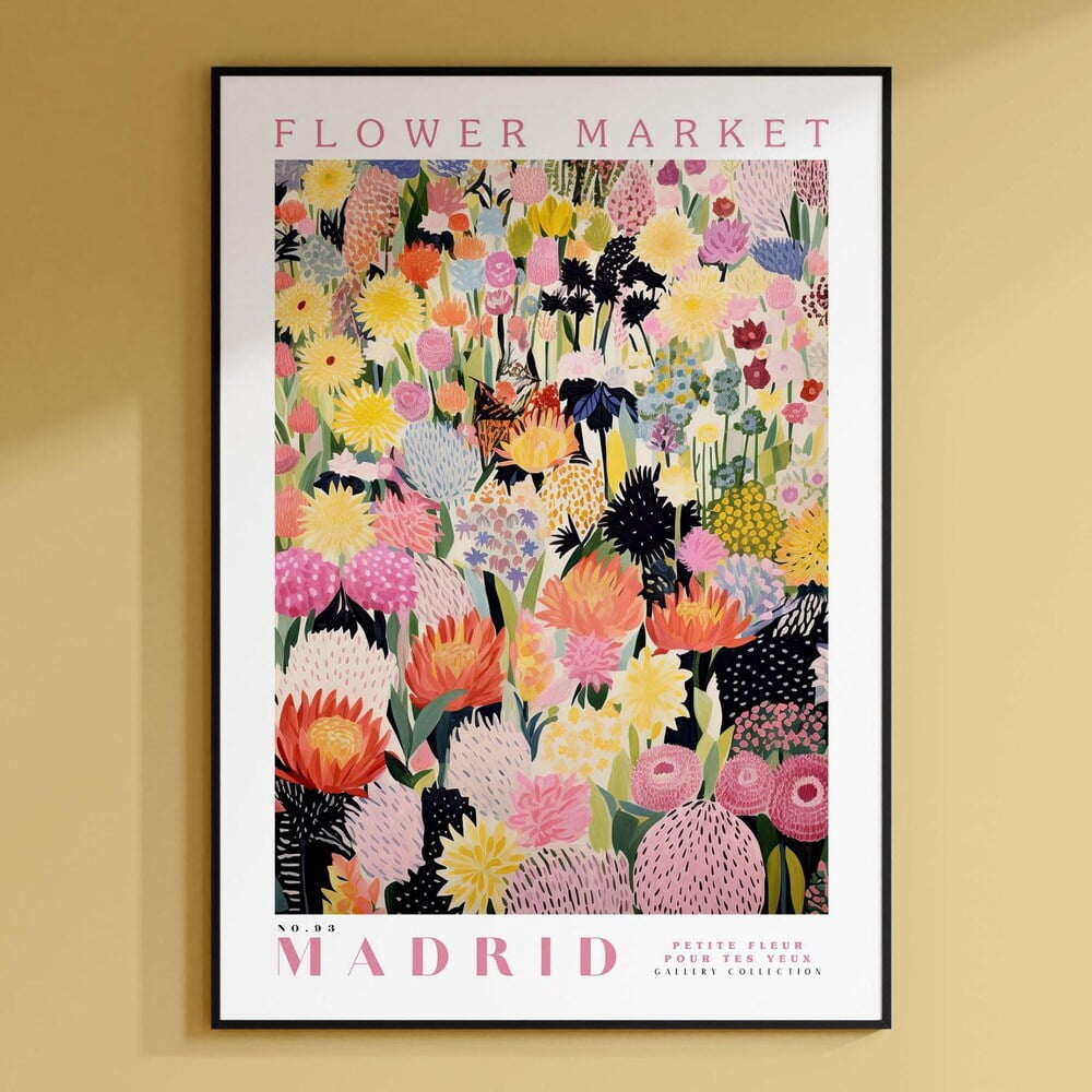Madrid Flower Market Poster Spain Print Madrid Wall Art Floral ...