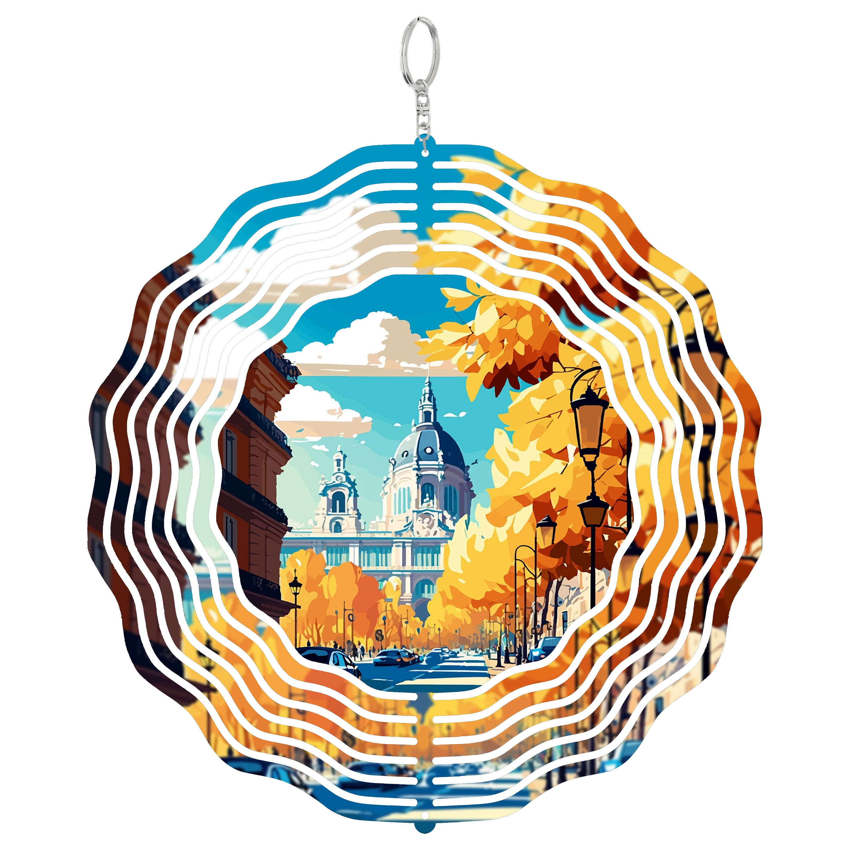 Madrid Spain Plaza Mayor 3D Wind Spinner Stainless Steel Kinetic Yard ...