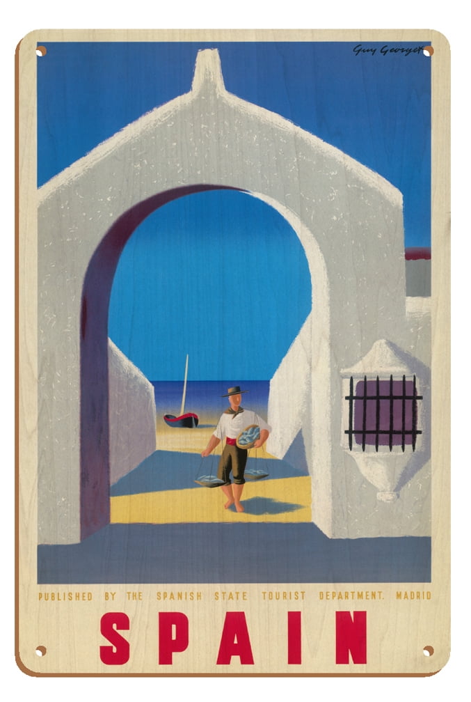 Madrid Spain - Spanish State Tourist Department - Boat And Fisherman ...