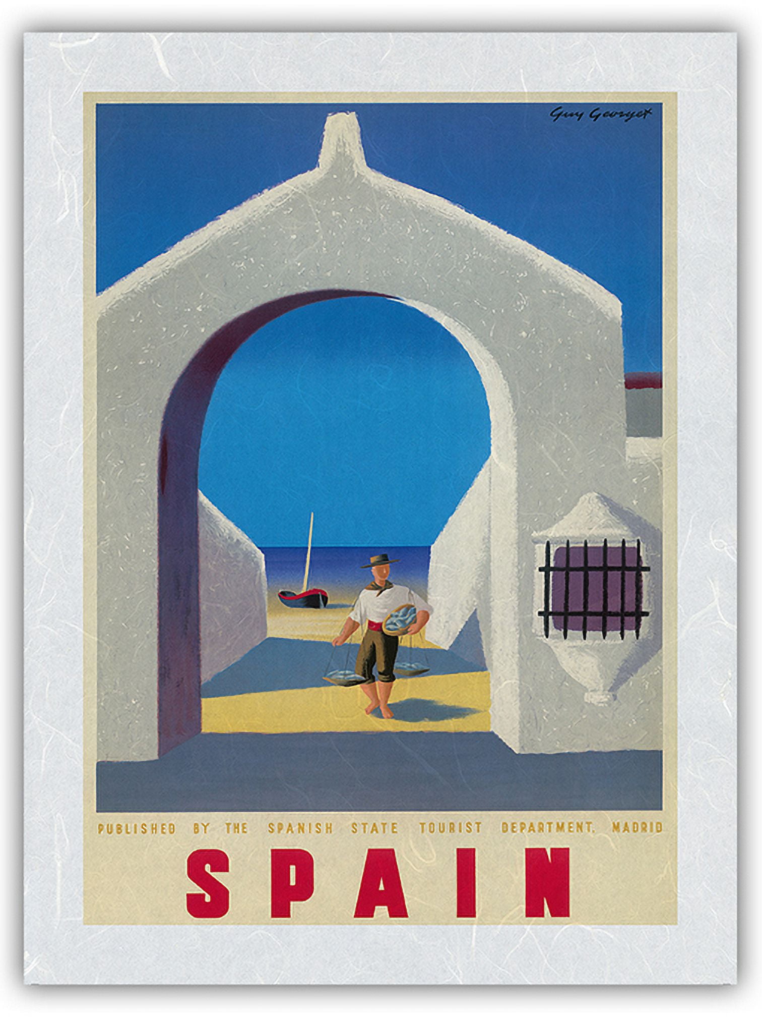 Madrid Spain - Spanish State Tourist Department - Boat And Fisherman ...