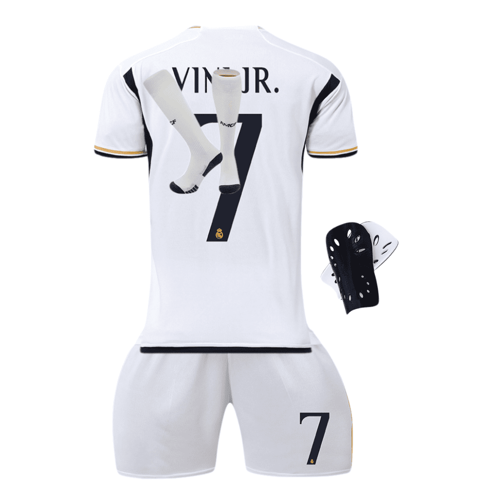 Madrid VINI JR #7 Kids Soccer Jersey Kit Shorts Socks Set Youth Size ...
