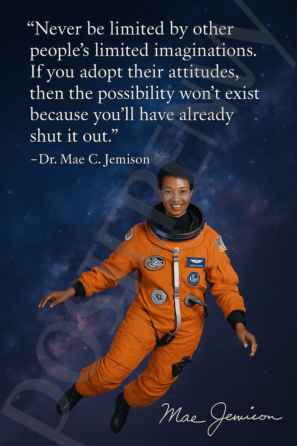 Mae Jemison Famous Quote Poster – "Never Be Limited by Others ...