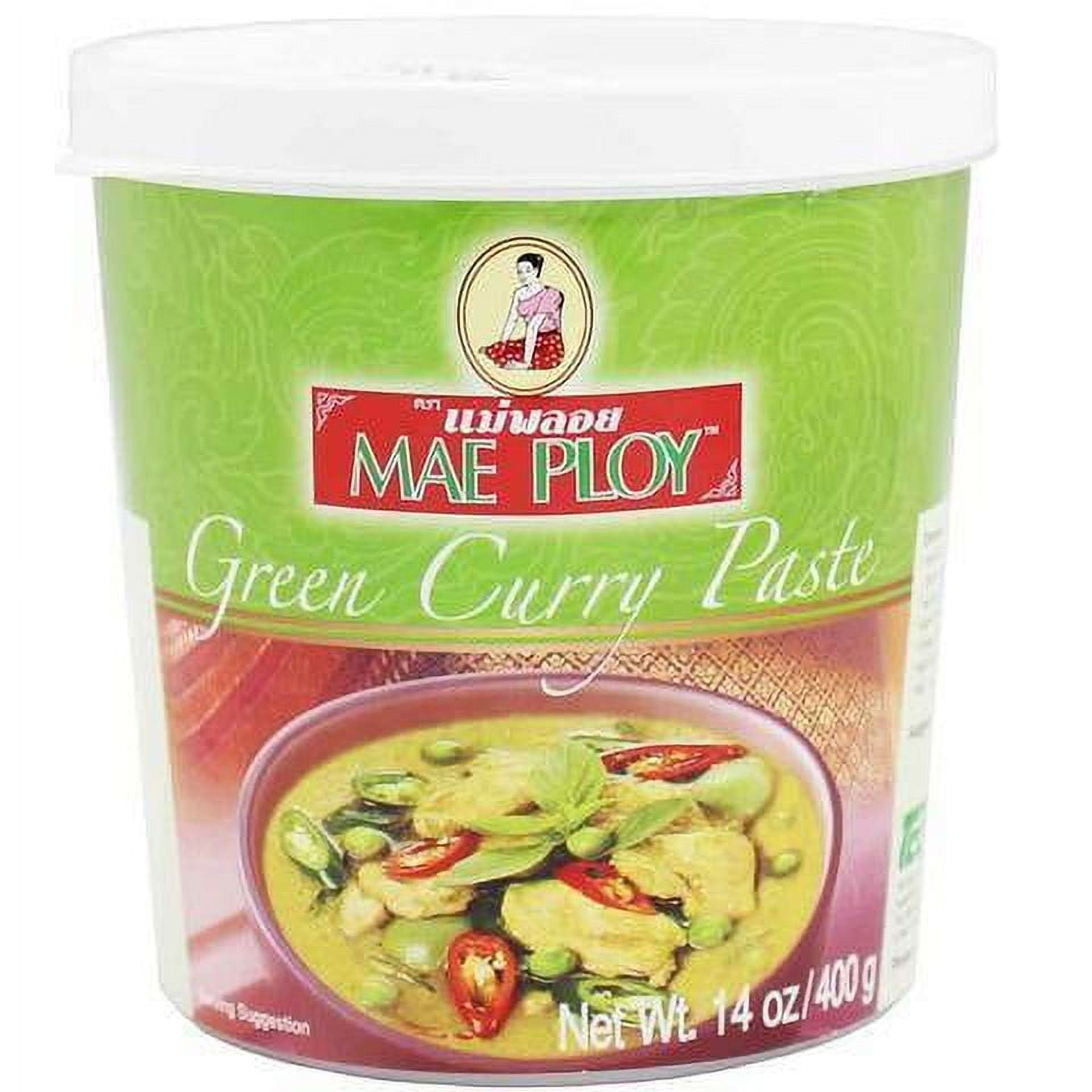 Mae Ploy Green Curry Paste, 14 Oz, Spicy Thai Green Chili, Coconut ...