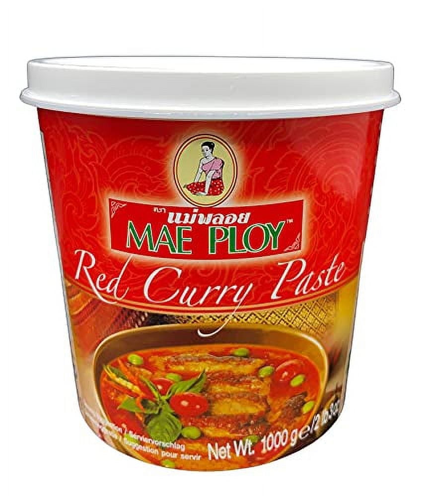 Mae Ploy Thai Red Curry Paste 2.2lbs with Red Chili Lemongrass Aromatic Herbs for Curries Stews ...