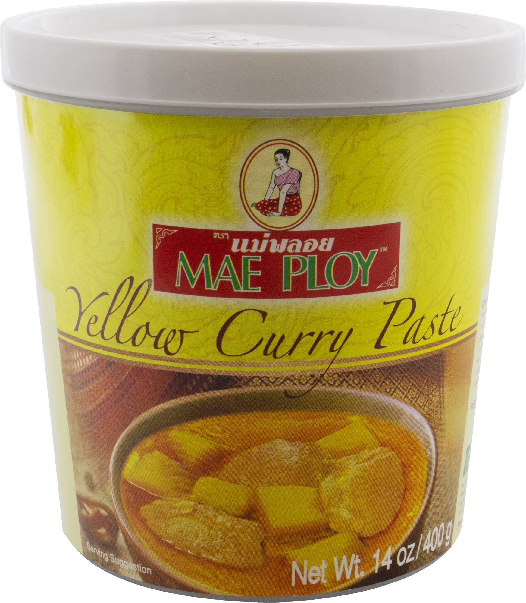 Mae Ploy Yellow Curry Paste 14 oz Jar Authentic Thai Flavor for Curries Soups and Stir-Fries ...