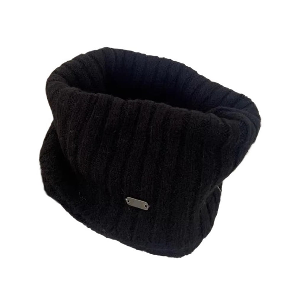 Mae Warm Wool Blend Neck Warmer Knitted Pure Color Overhead Scarf ...