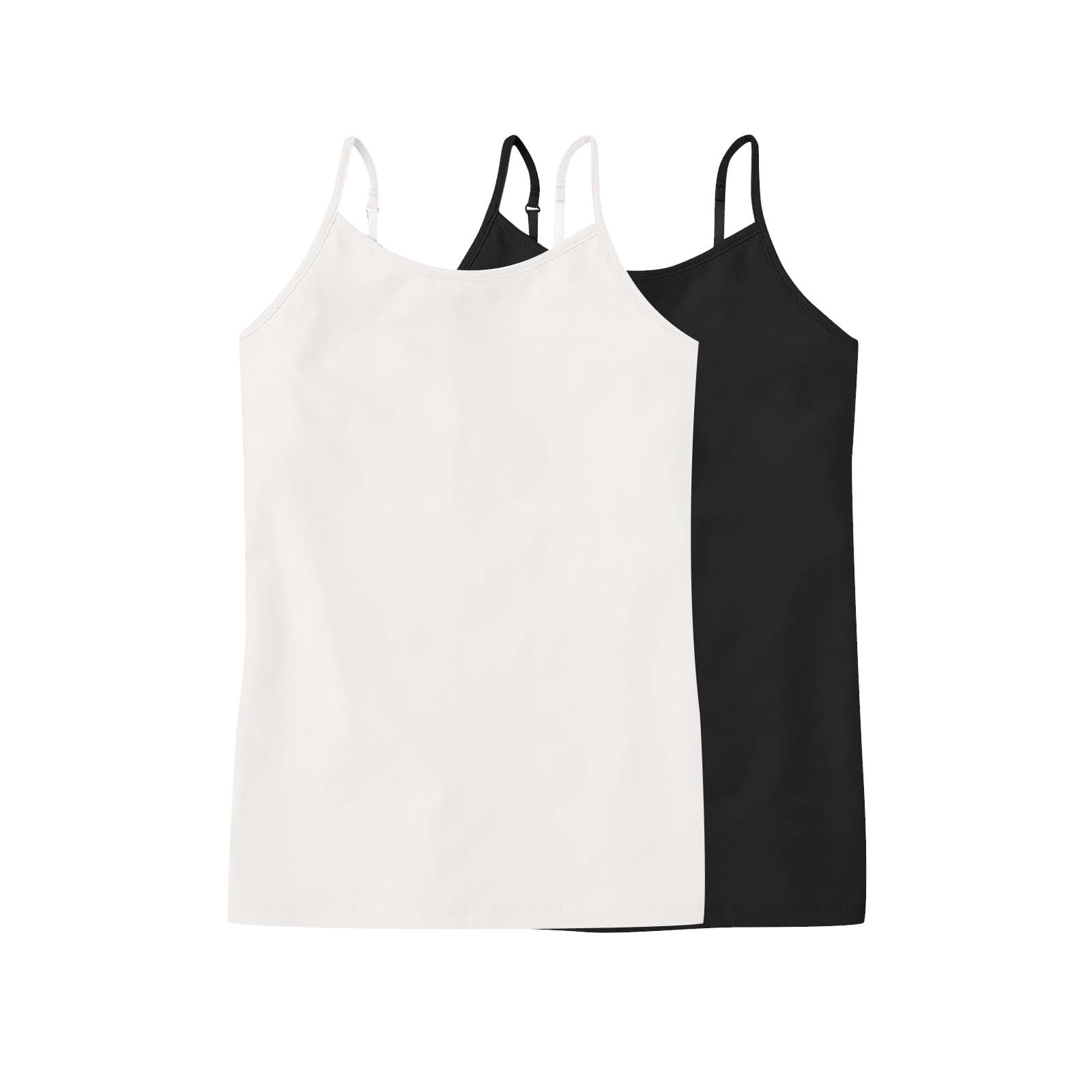 Maean 2 Pack Girls Tank Tops Sleeveless Spaghetti Strap Camis Crop Girl ...
