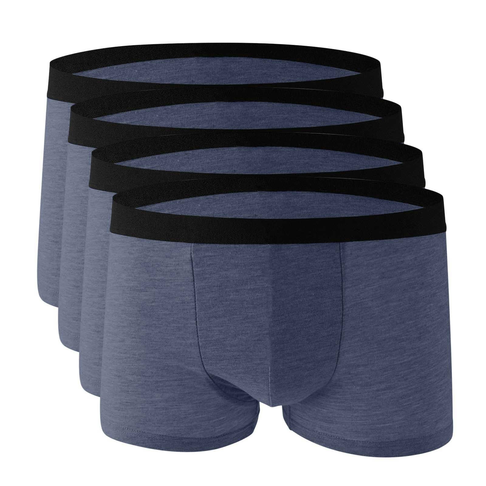 Maean 4 Pack Big and Tall Boxer Underwear for Mens Cotton Soft Comfy ...