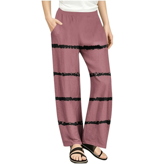 Maean Girls Lounge Pants Wide Leg High Waist Striped Casual Pant ...
