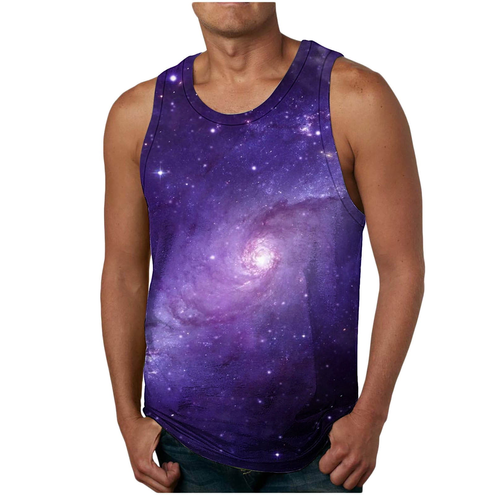 Maean Men's Tank Sleeveless Shirts Loose Gym Workout Tank Undershirt ...