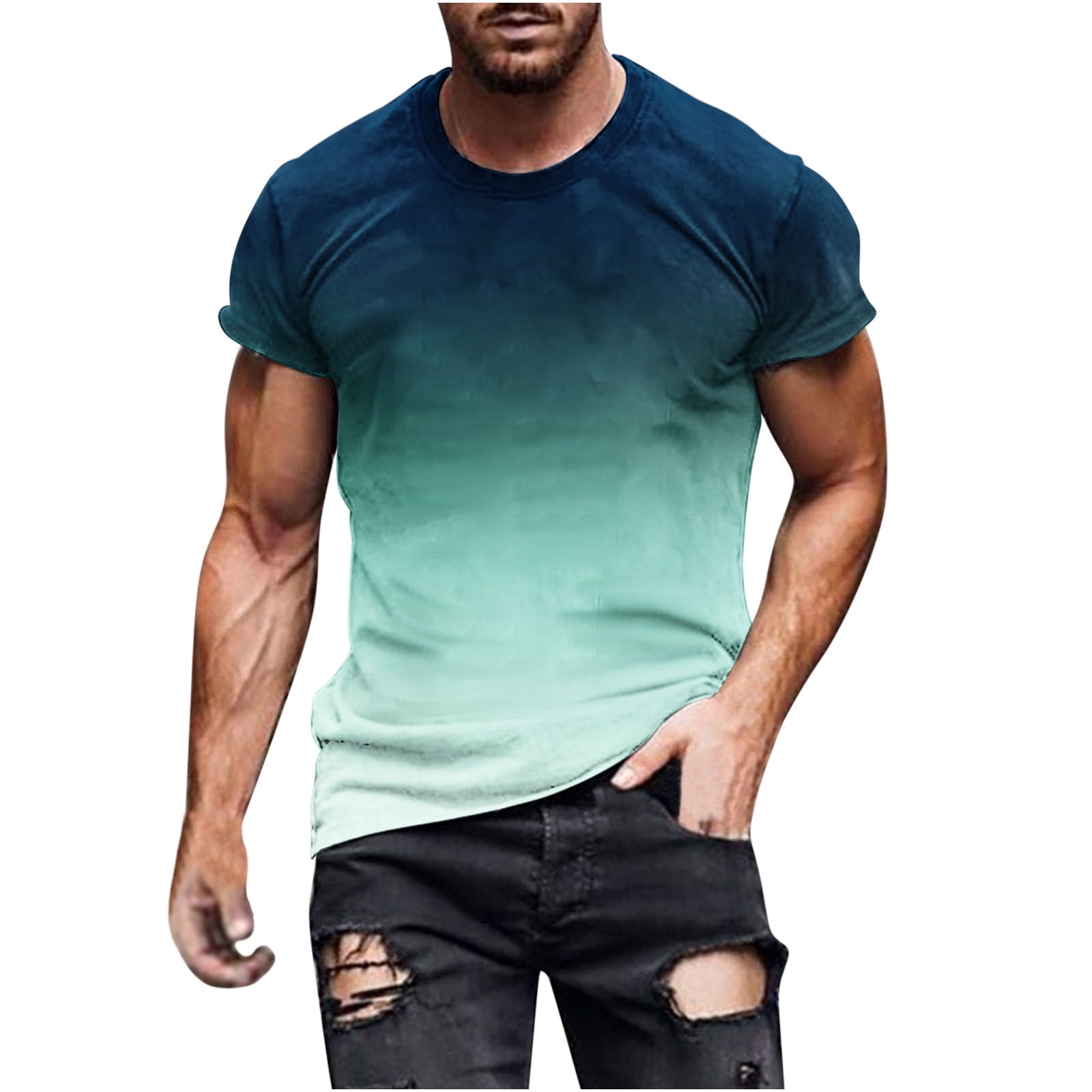 Maean Mens Big and Tall Shirts Tops Workout Gym Causal T Shirts Crew Neck Short Sleeve Tee Tops ...