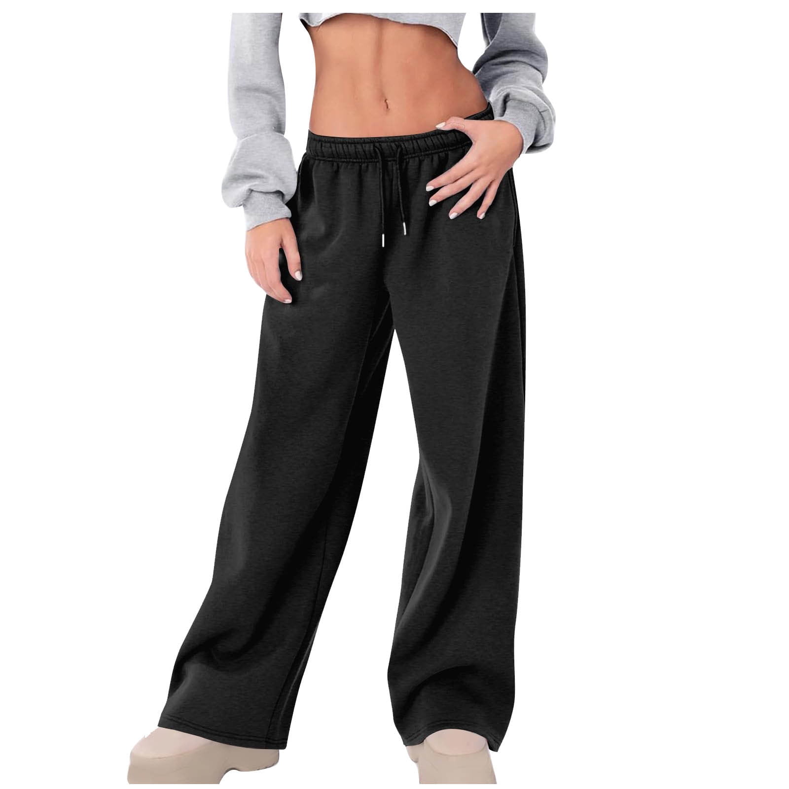 Maean Wide Leg Sweatpants for Women Casual Loose Solid Color Pants Comfy Lounge Joggers Baggy ...